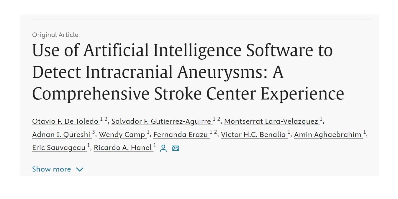Evaluation Of Ai Software For Intracranial Aneurysm Detection News